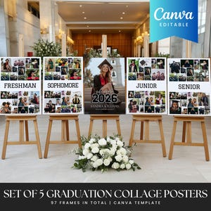 Senior Graduation Photo Collage Template Canva | Set of 5 Class of 2026 ...