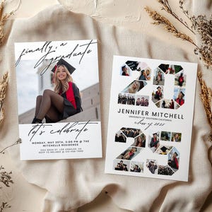 Unique Graduation Party Invitation Canva Template, Class of 2025 ...