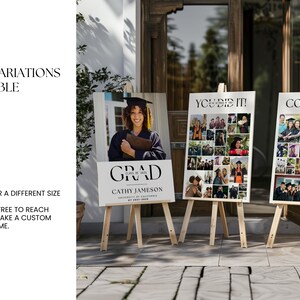 Set of 3 Graduation Photo Collage Display Boards Template Canva, Senior ...