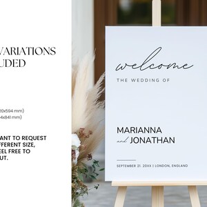 Calligraphy Wedding Welcome Sign Canva Template, Editable Modern Hand ...