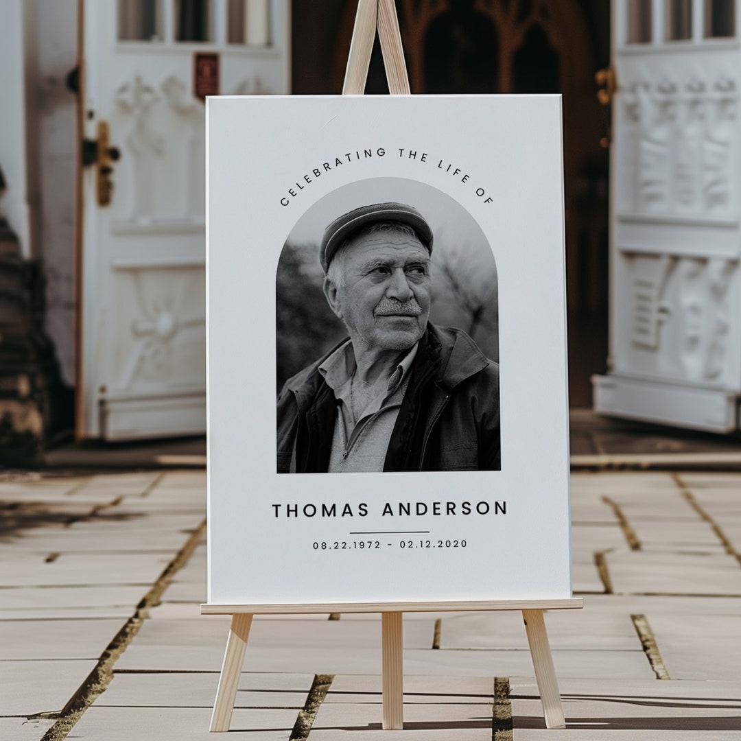 Editable Funeral Welcome Sign, Minimalist Funeral Poster Canva ...