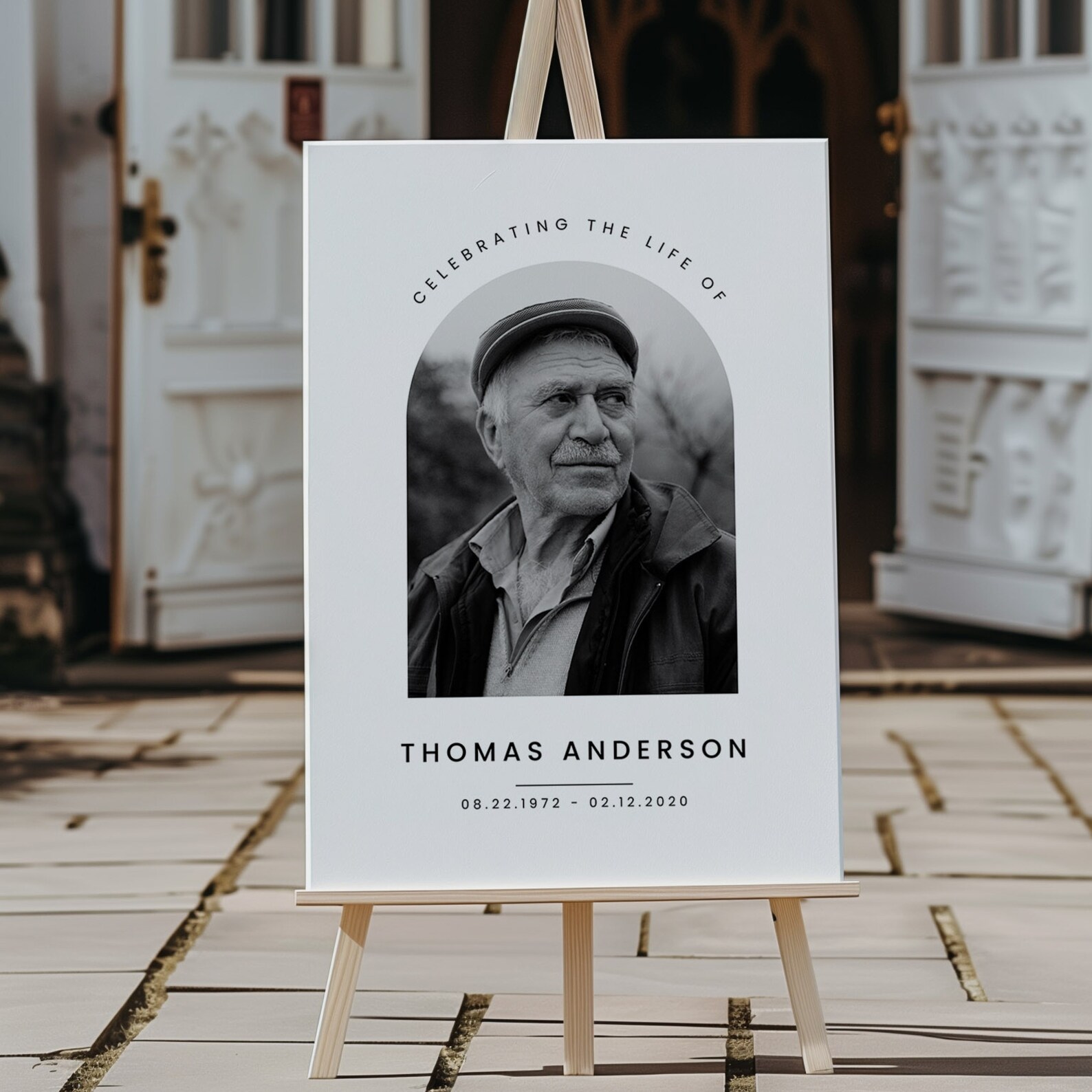 Editable Funeral Welcome Sign, Minimalist Funeral Poster Canva ...