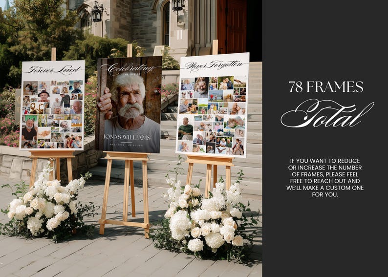 Funeral Poster Collage Editable Template, Celebration of Life Memorial ...