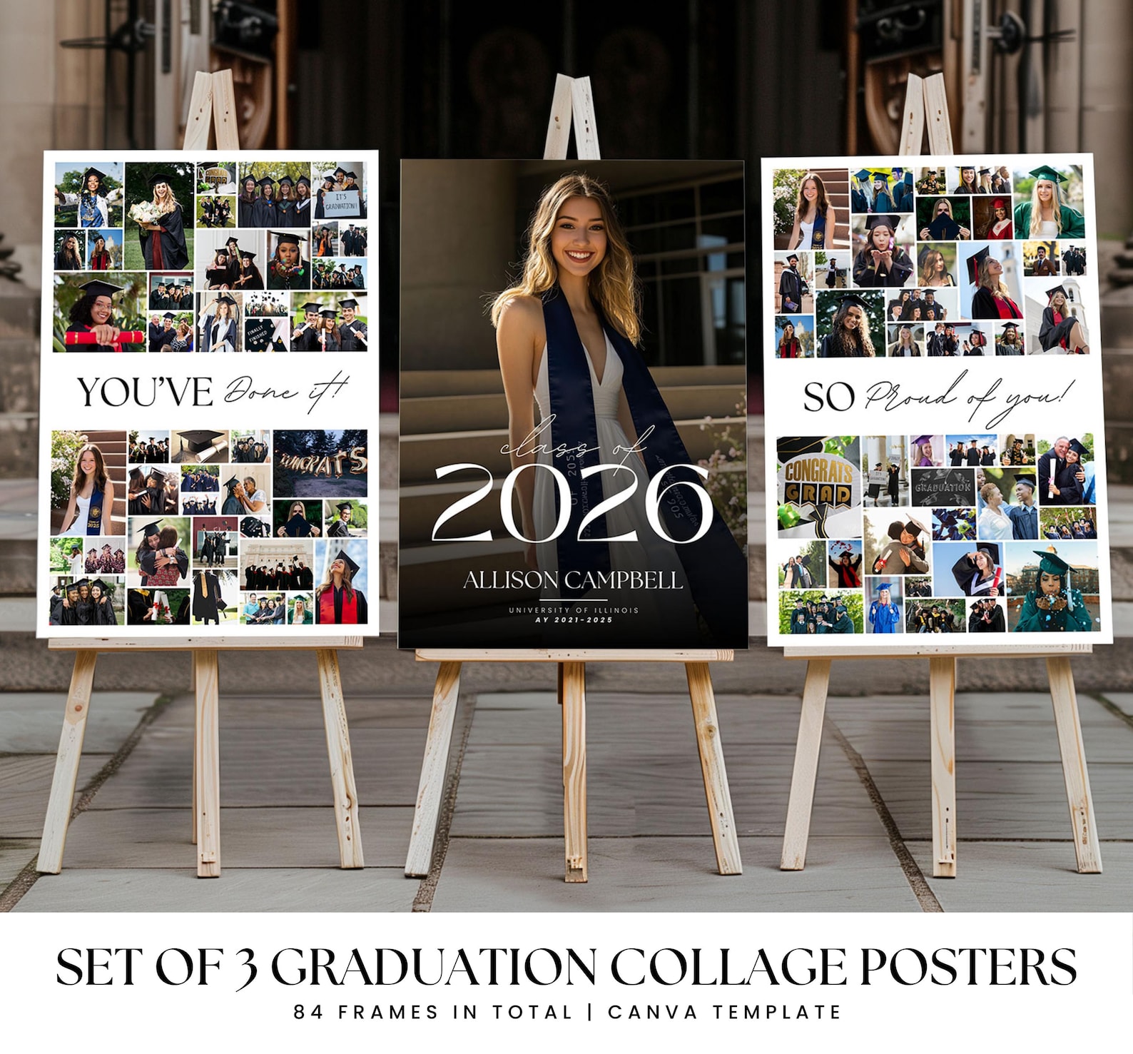 Senior Graduation Photo Collage Template Canva, Class of 2026 Graduate ...