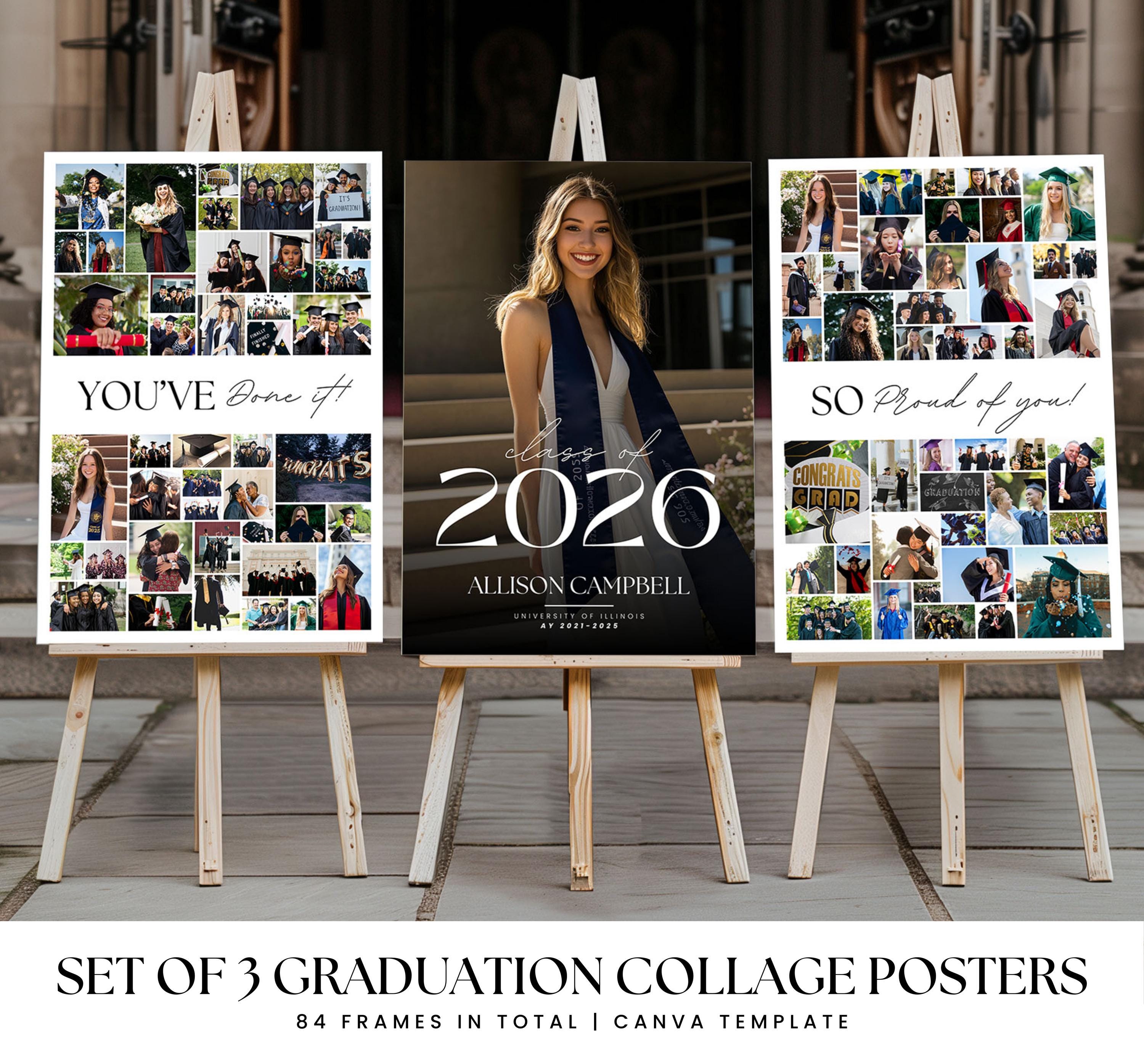 Senior Graduation Photo Collage Template Canva, Class of 2026 Graduate ...