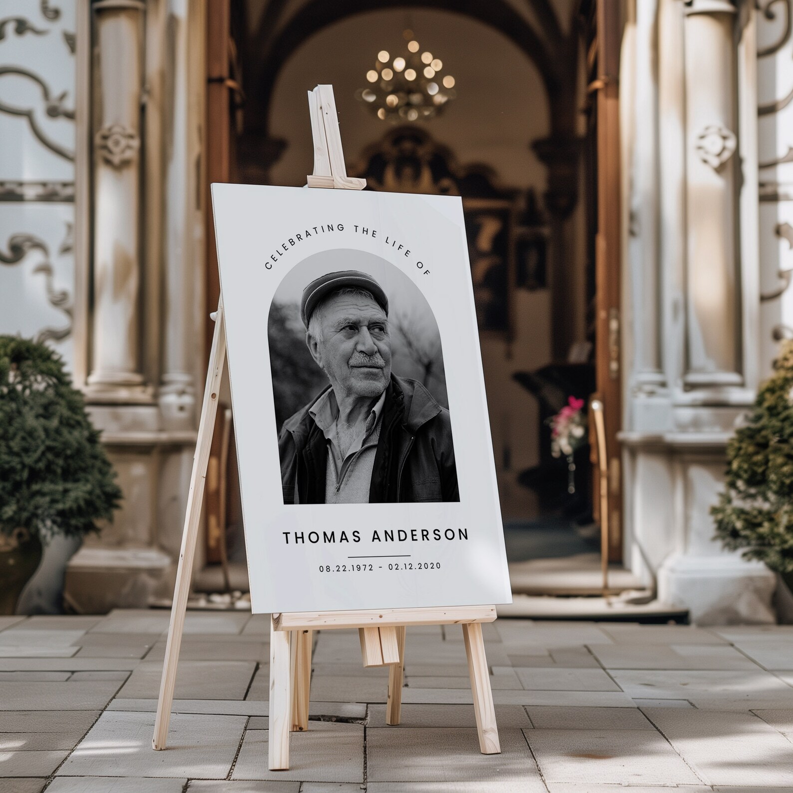 Editable Funeral Welcome Sign, Minimalist Funeral Poster Canva ...