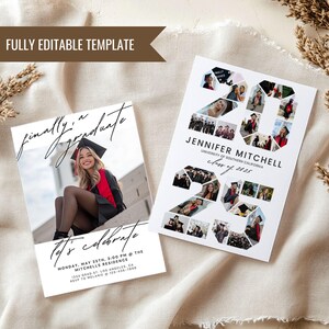 Unique Graduation Party Invitation Canva Template, Class of 2025 ...