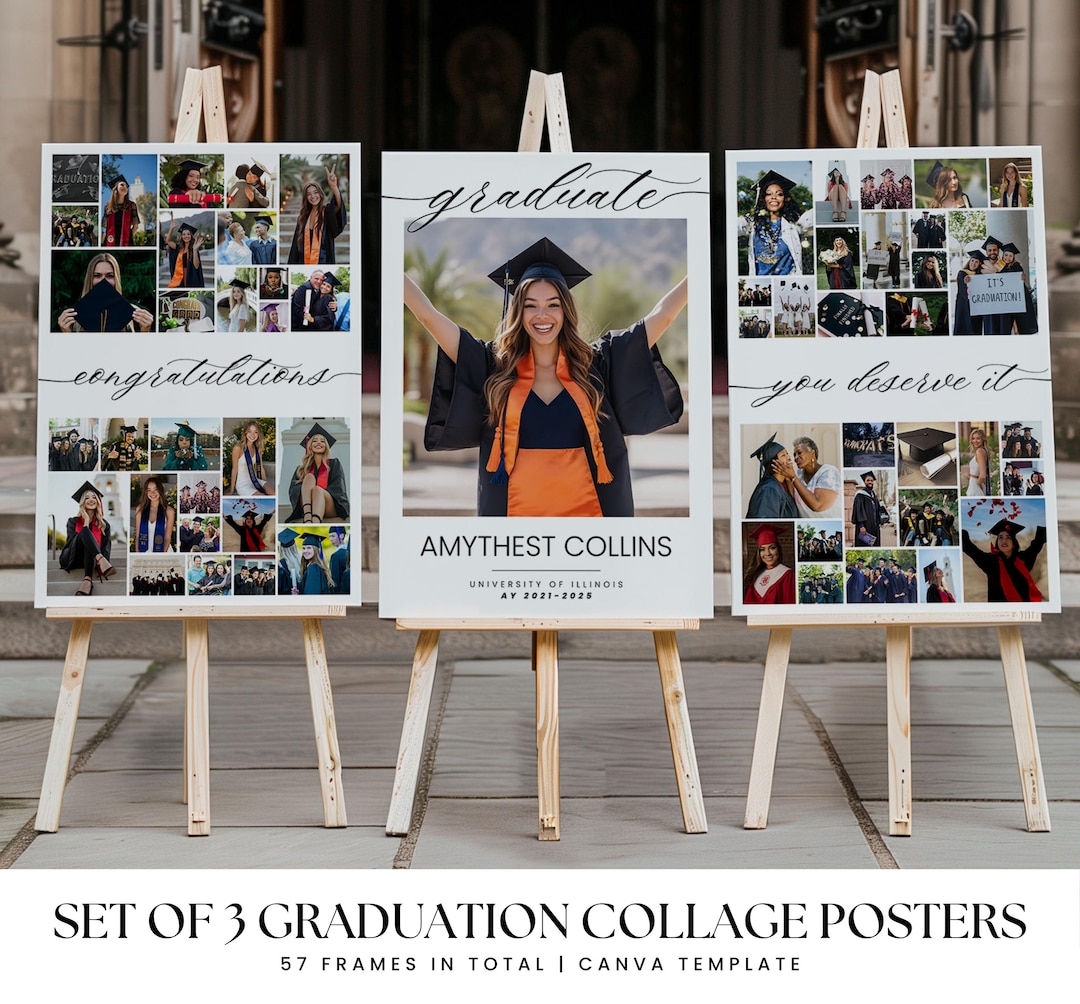Graduation Photo Collage Posters Canva Template, Senior Year ...