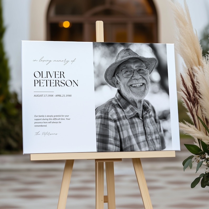 Minimal Funeral Welcome Sign Template, Large Canva Celebration of Life ...