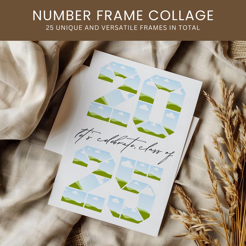 Unique Graduation Party Photo Collage Announcement Template Canva ...