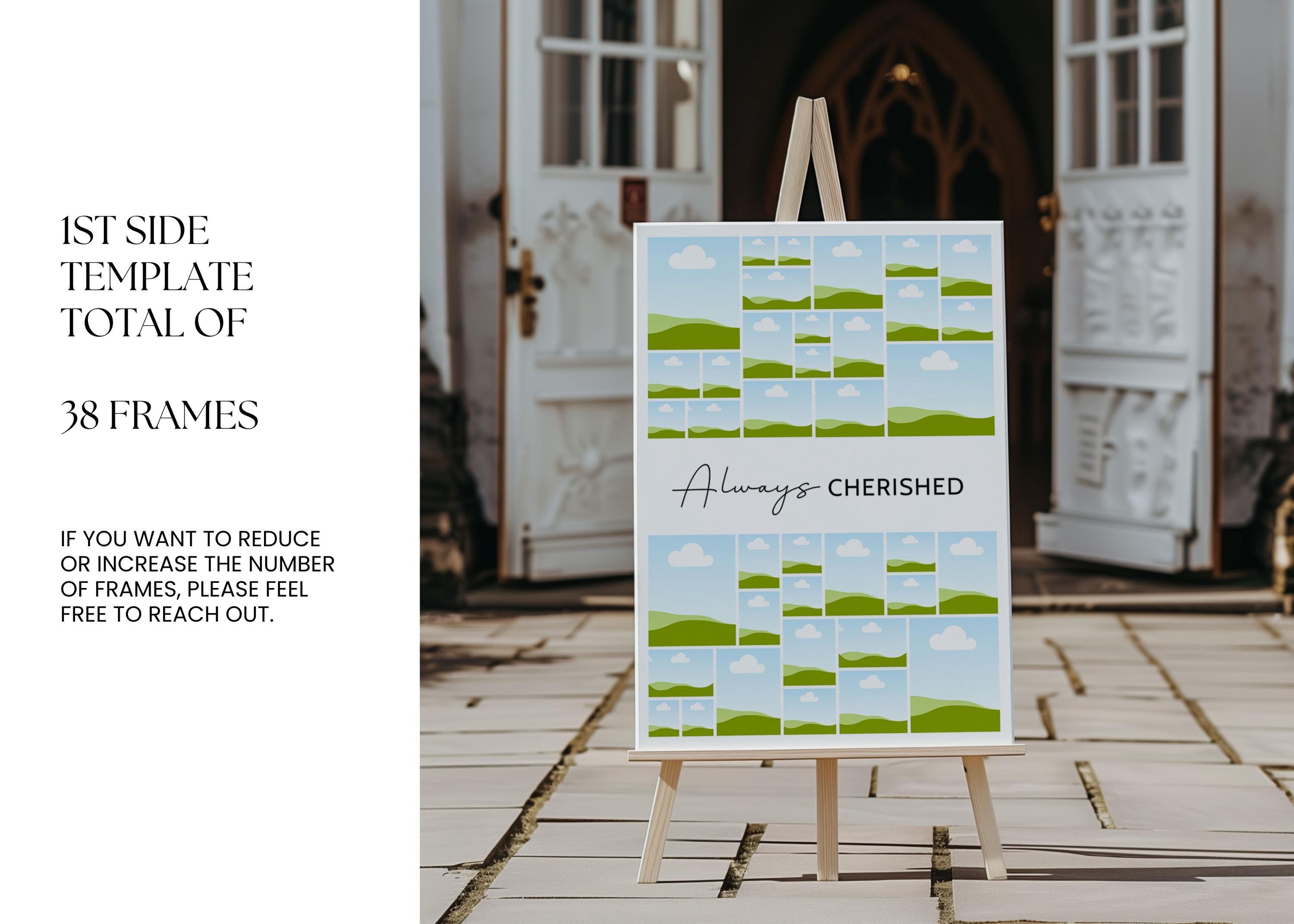 Set of 3 Funeral Photo Collage Poster Boards Canva Template ...