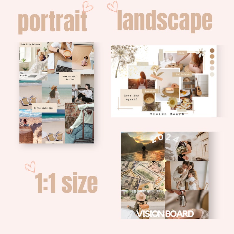 Vision Board Canva Template Dream Board Templates Manifestation Board ...