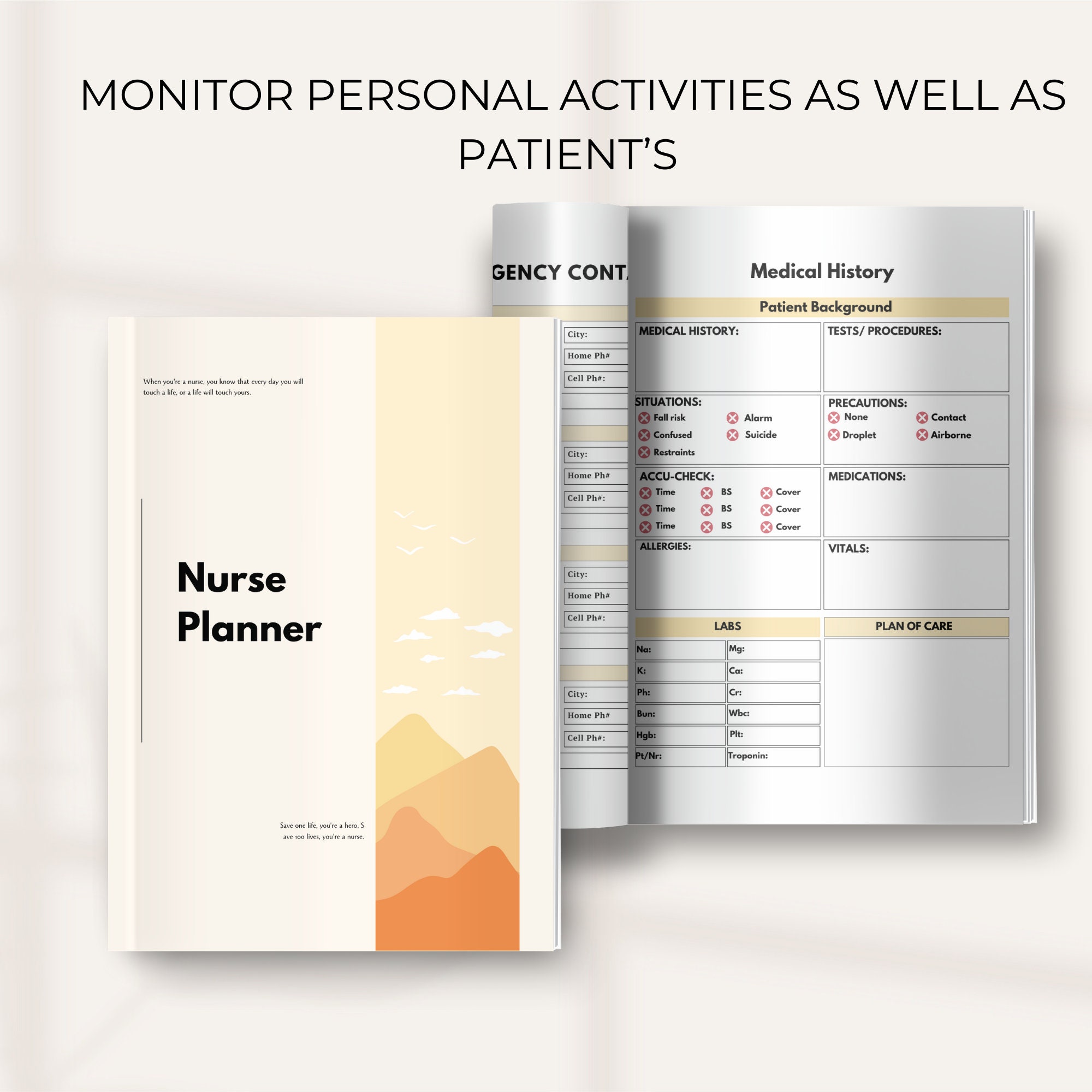 Editable Nurse Planner, Nurse Shift Planner, Nurse Record Book, Hourly ...