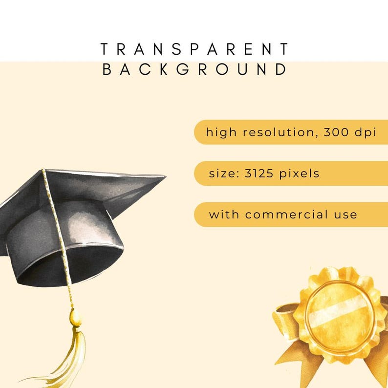 Watercolor Graduation Clipart, End of School Year Clipart, Diploma ...