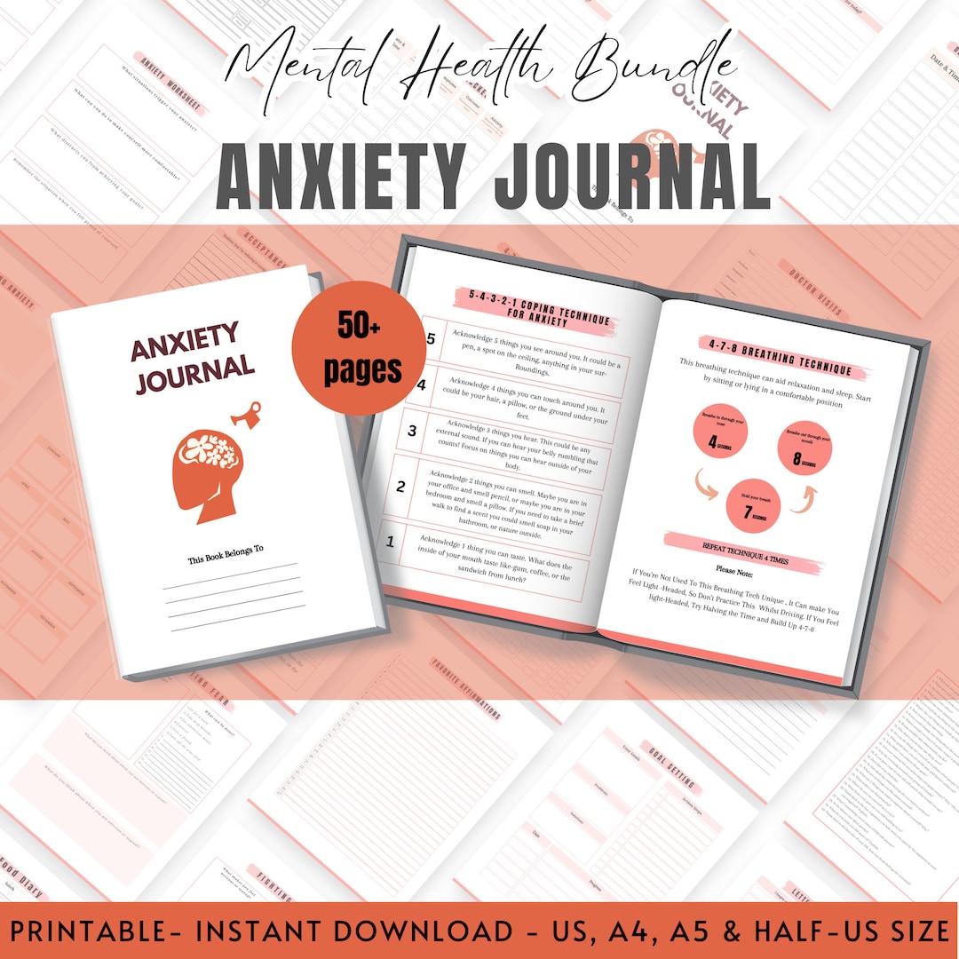 Anxiety Journal Printable Therapy Journal Mental Health Journal Anxiety ...
