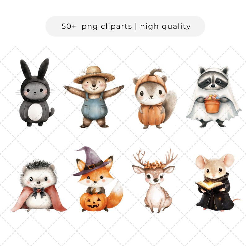Woodland Halloween Clipart, Cute Forest Halloween, Spooky Forest ...