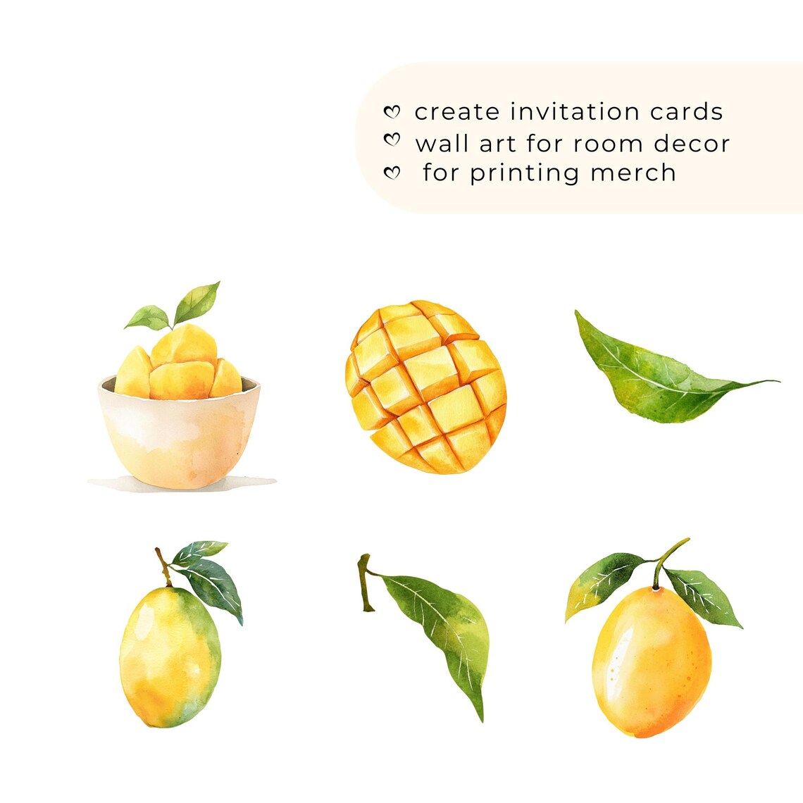 Mango Fruit Clipart, Tropical Fruit Clipart, Spring Fruit Clipart ...