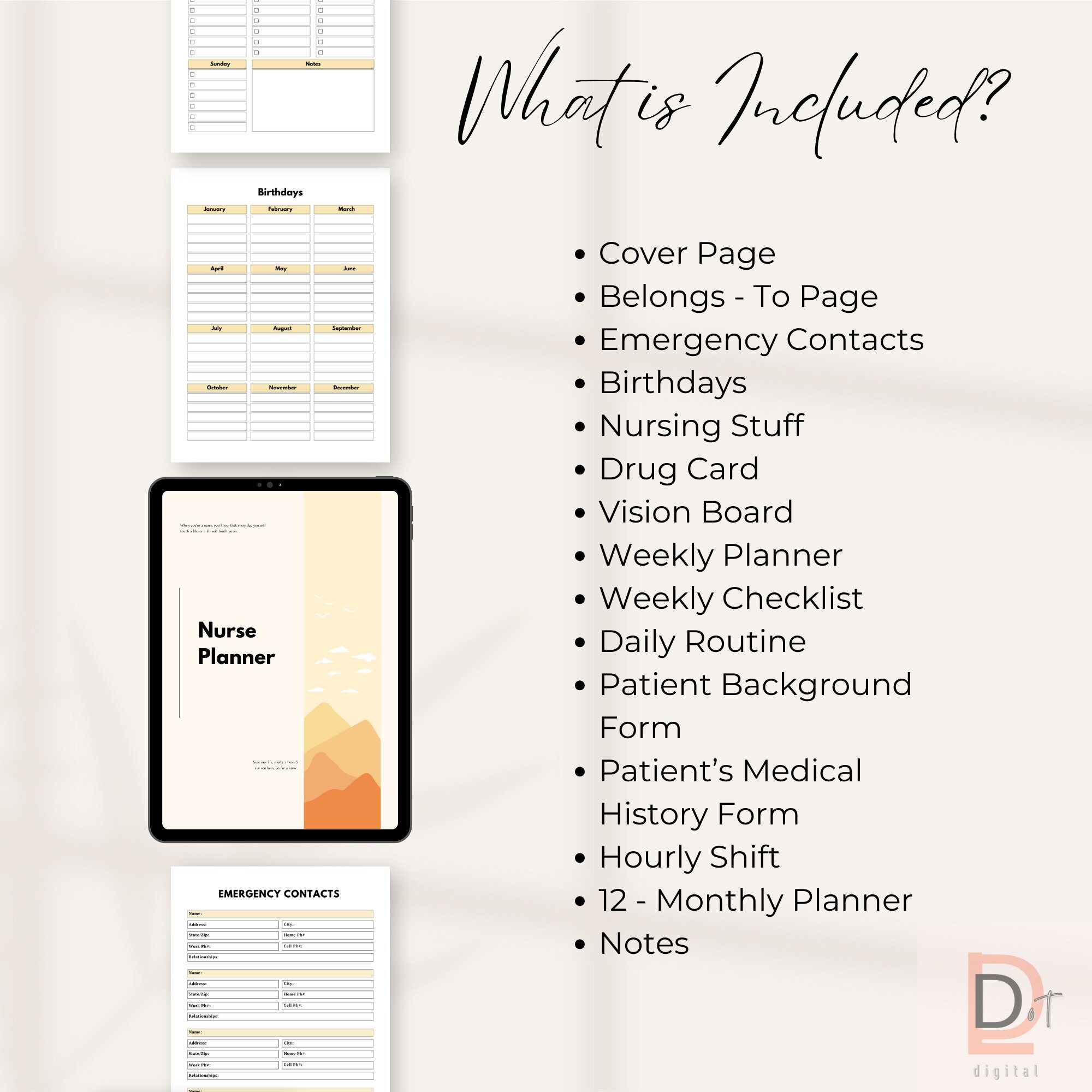 Editable Nurse Planner, Nurse Shift Planner, Nurse Record Book, Hourly ...