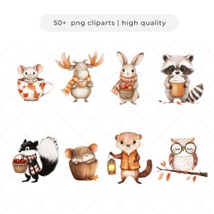 Autumn Woodland Animals Clipart, Fall Animals, Forest Animals, Cozy ...