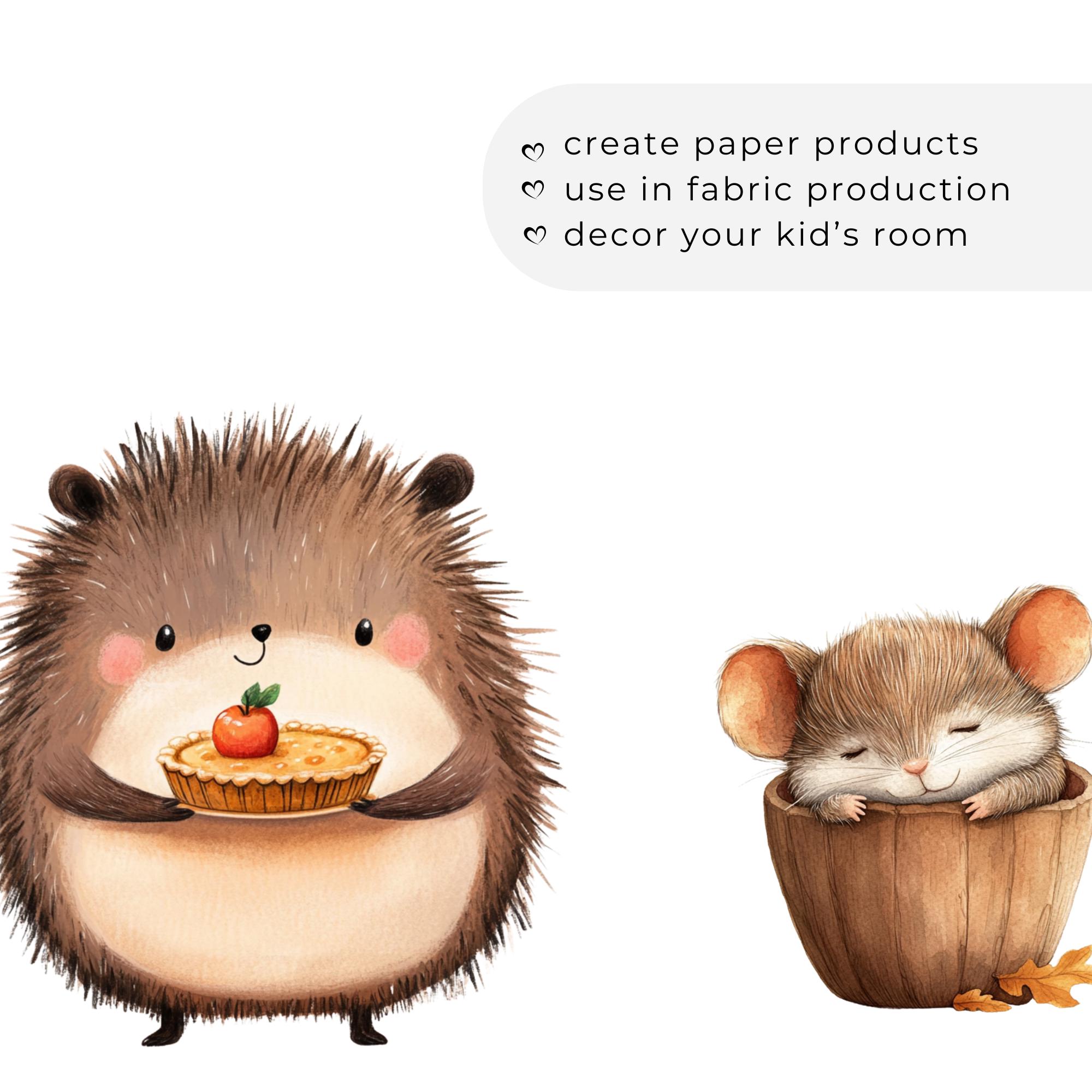 Autumn Woodland Animals Clipart, Fall Animals, Forest Animals, Cozy ...