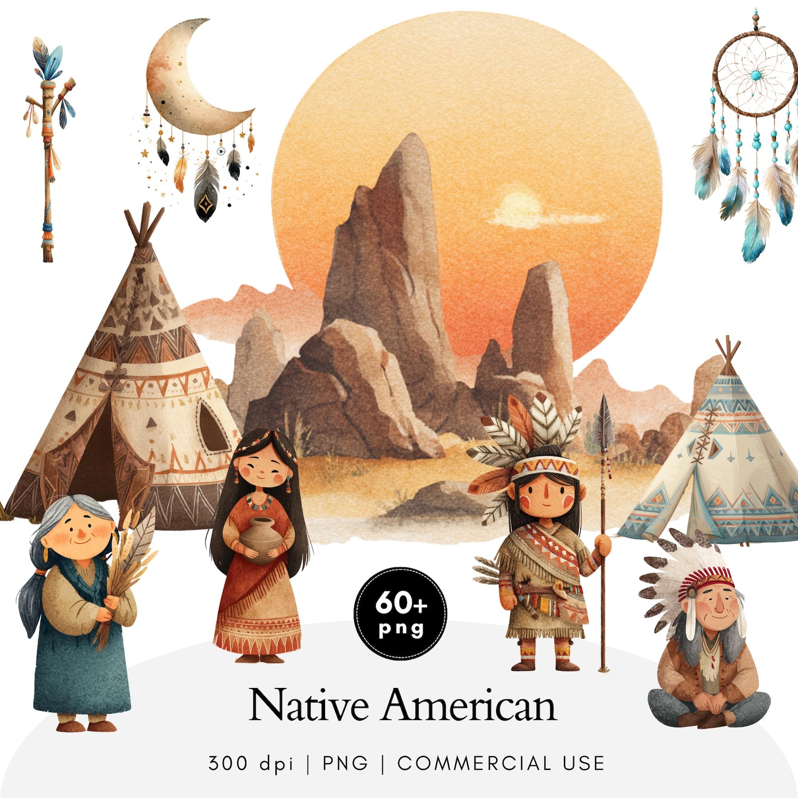 Native American Clipart, American Indian Clipart, First Americans ...