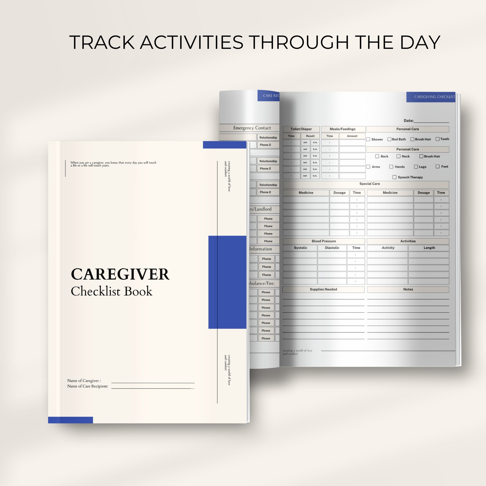 Caregiver Checklist Book, Caregiving Task Planner, Reminder Notepad ...