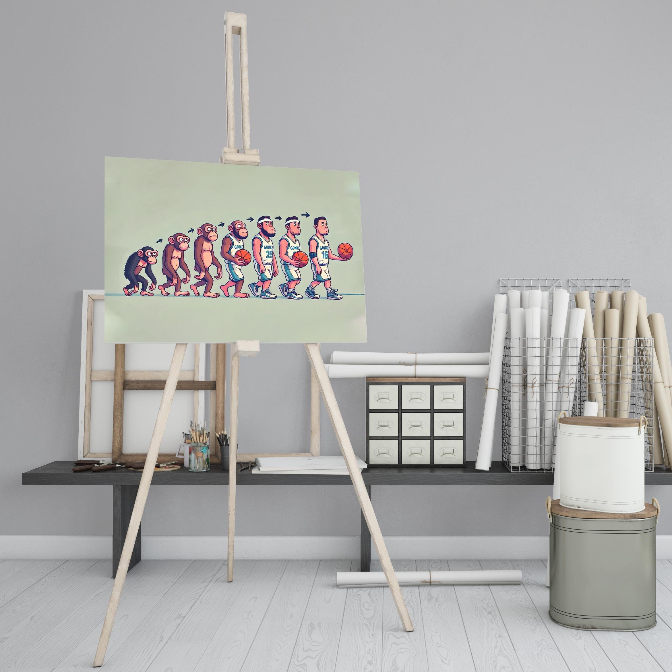 Evolution of a Basketball Player Canvas Print: Humorous Sports Art - Etsy