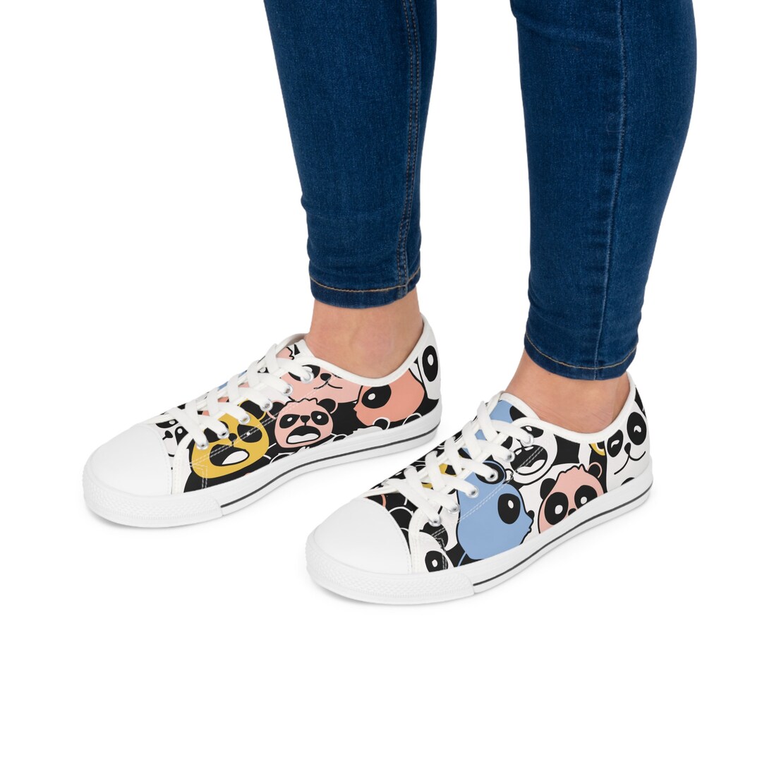 Colorful Angry Pandas Women's Low Top Sneakers - Etsy
