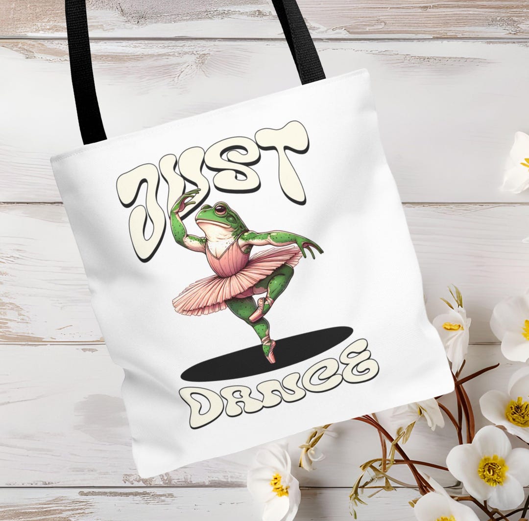 Frog Ballerina Tote Bag Just Dance, Dance-themed Bag Ballet Lover Gift ...