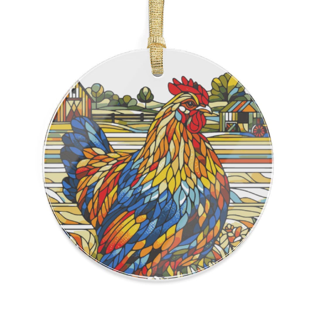 Chicken Hen Farm House Stained Glass Style Acrylic Ornament 3.5" - Etsy