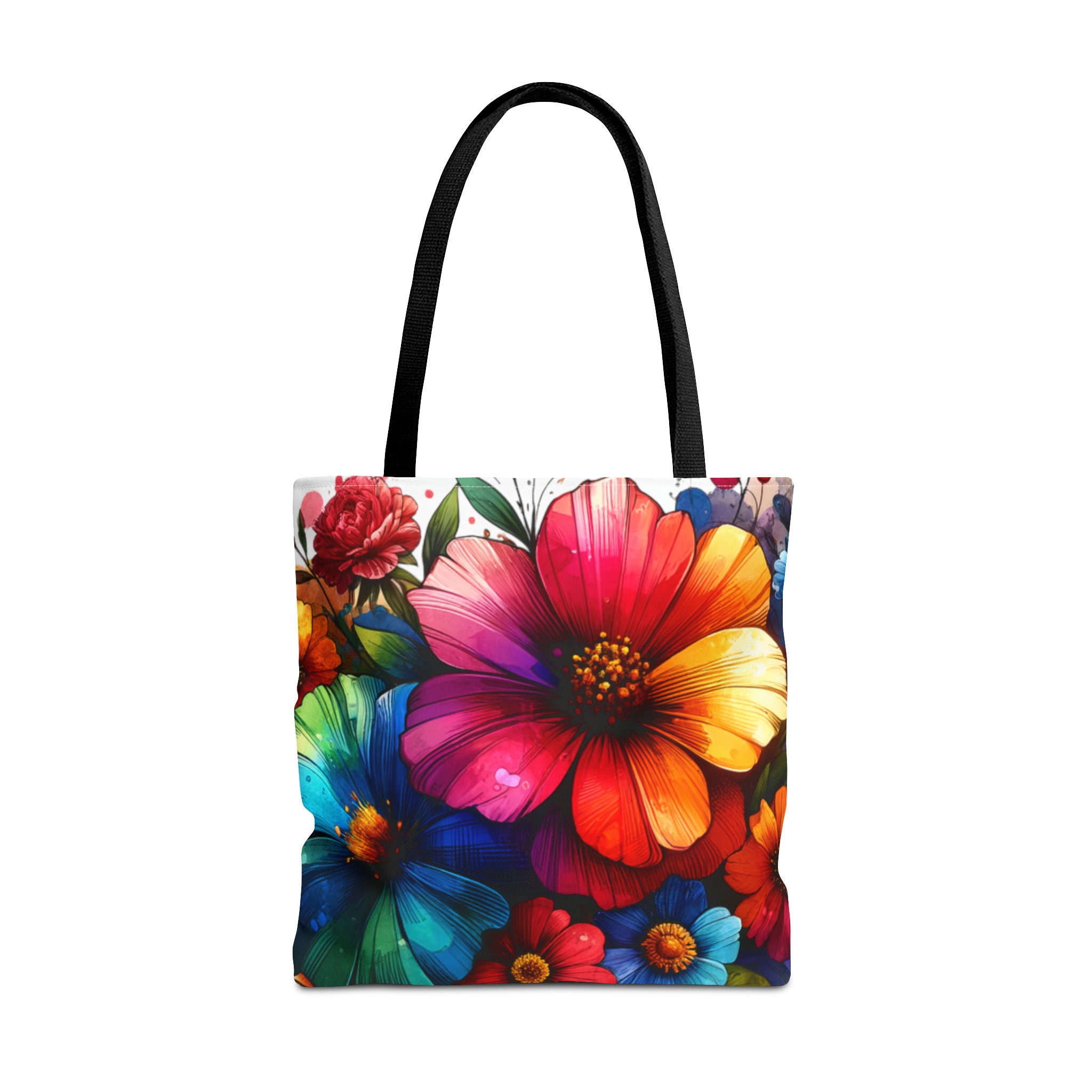 Flower Tote Bag (AOP) Floral Mothers Day Gift for Her Book Bag Reusable ...