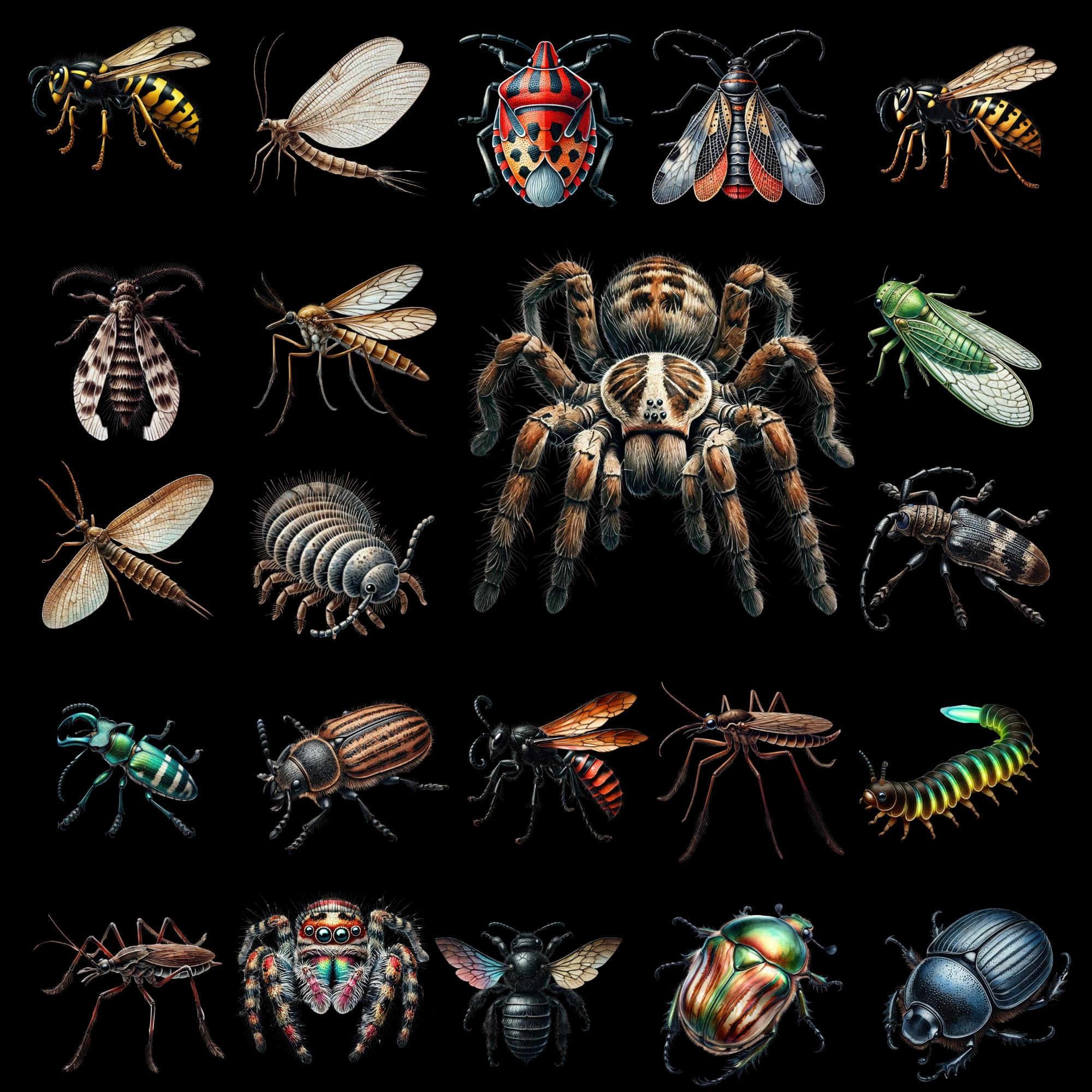 Vintage Bug Clipart, Watercolor Insect Clipart, Botanical Bug Digital ...