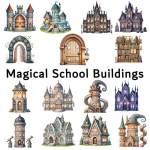 Wizard School Clipart Bundle, Magical Wizard PNG, Cute Wizard School ...