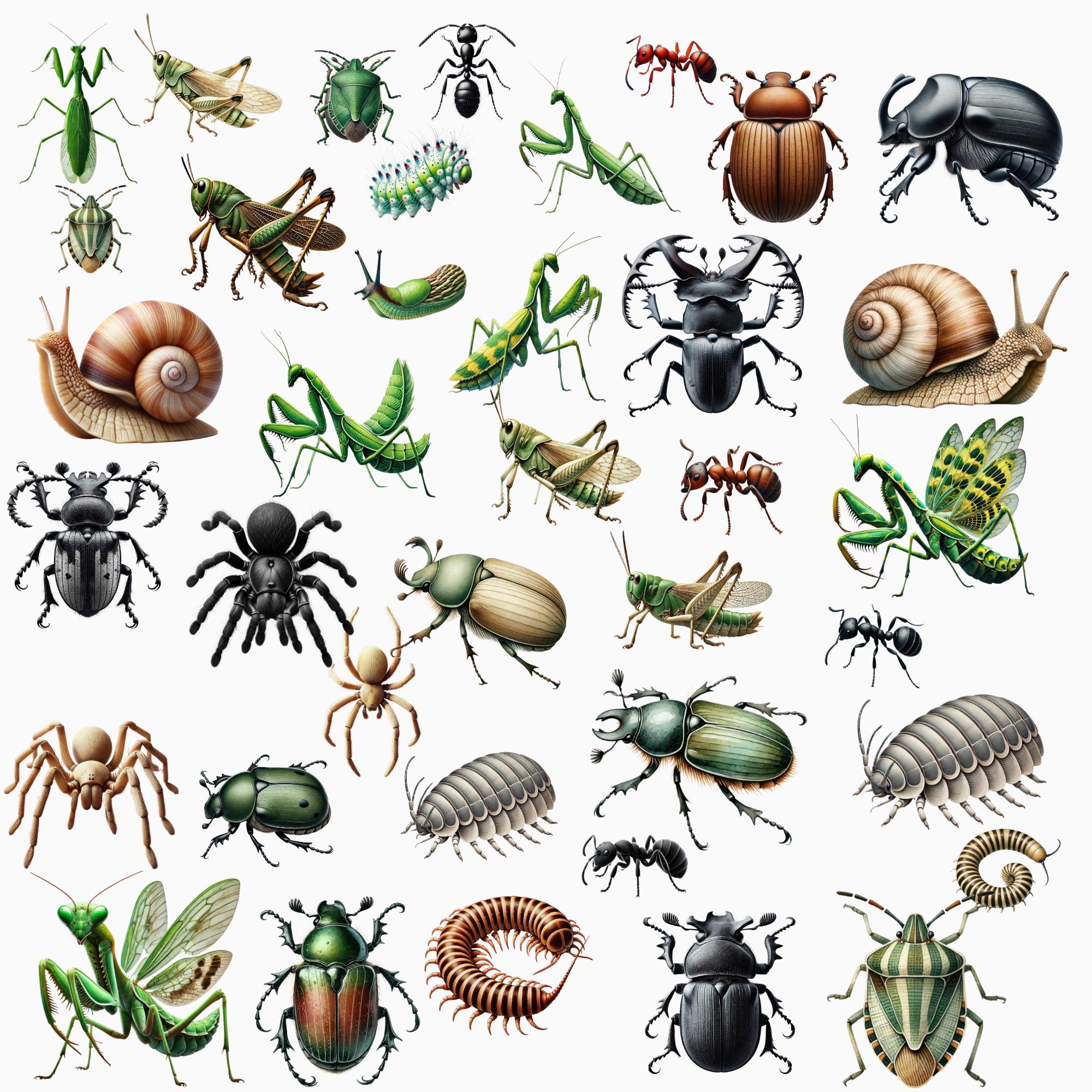 Vintage Bugs Clipart, Antique Insect Clipart, Insects Watercolor ...