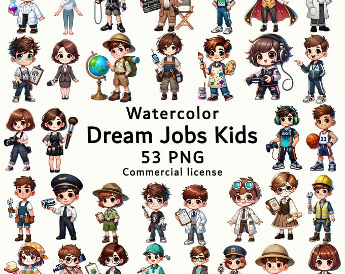 Dream Job Kids Printable Clipart, Png Format, Transparent Background ...