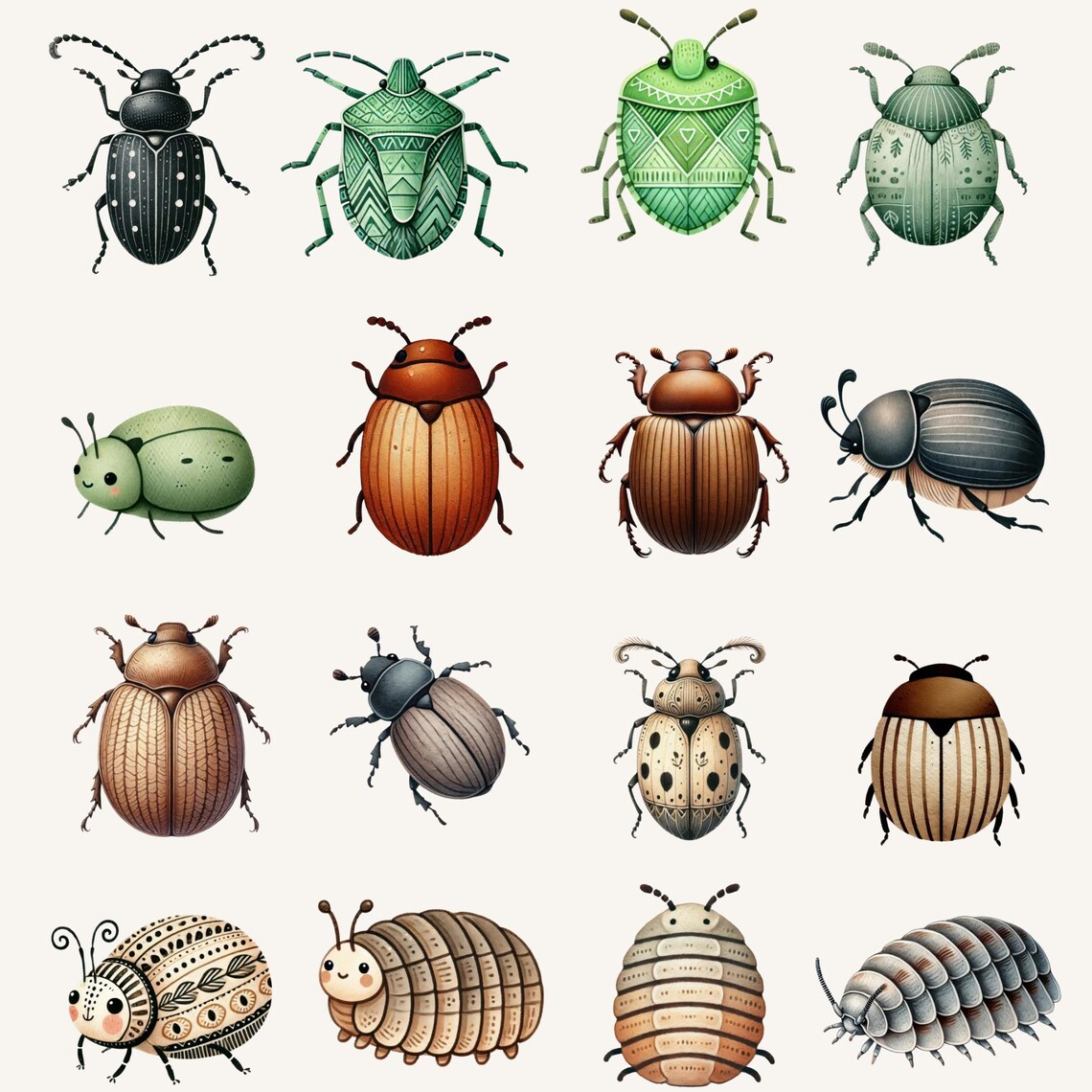 Bug and Insect Clipart Bundle, Nature-inspired Digital Art, Creepy ...