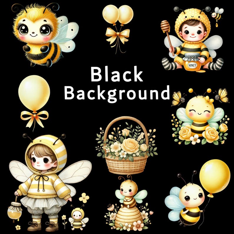 Sweet Honey Bee Clipart Bundle, Cute Bee Clipart, Baby Shower Bee ...