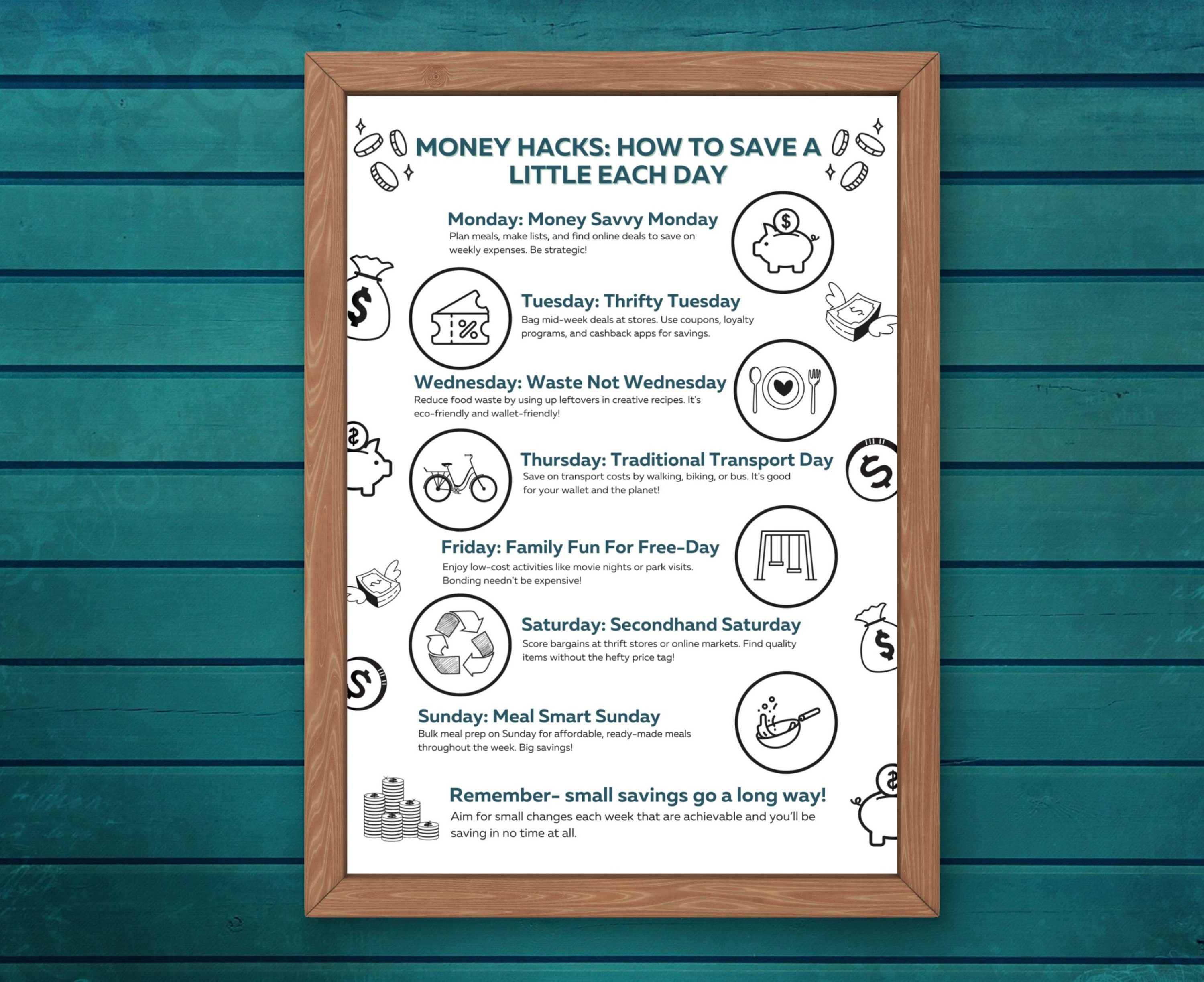 Premium Daily Savings Poster Digital Download | Stylish Budget Poster ...