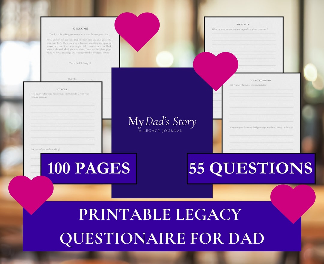 Simple Premium Dad's Legacy Questions | Tell Dads Story Digital ...