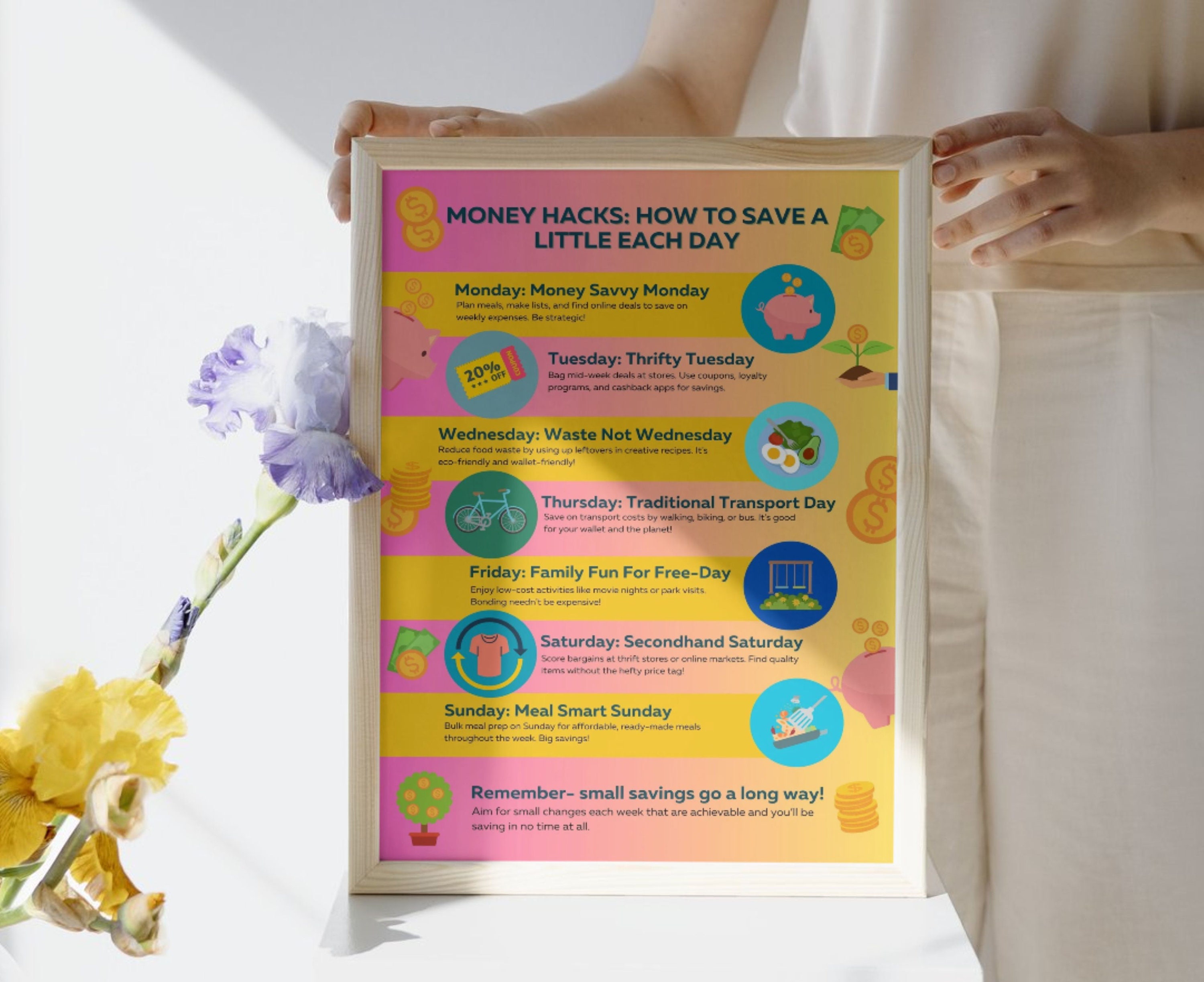 Premium Daily Savings Poster Digital Download | Stylish Budget Poster ...