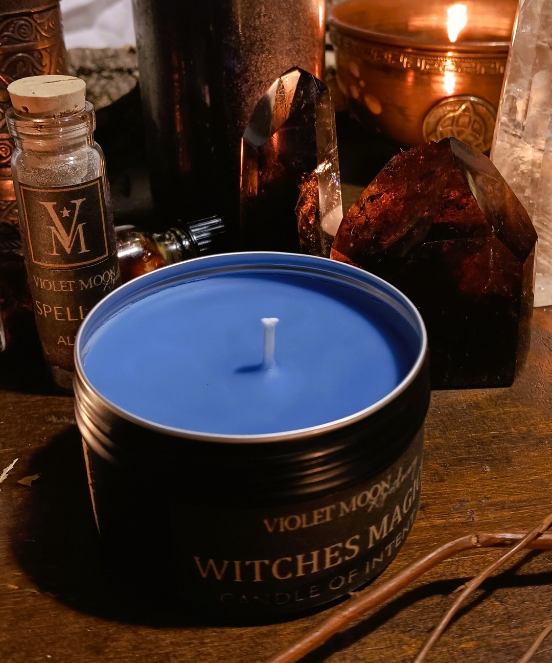 WITCHES MAGICK Violet Moon Apothecary Candle of Intent. Intense Ritual ...