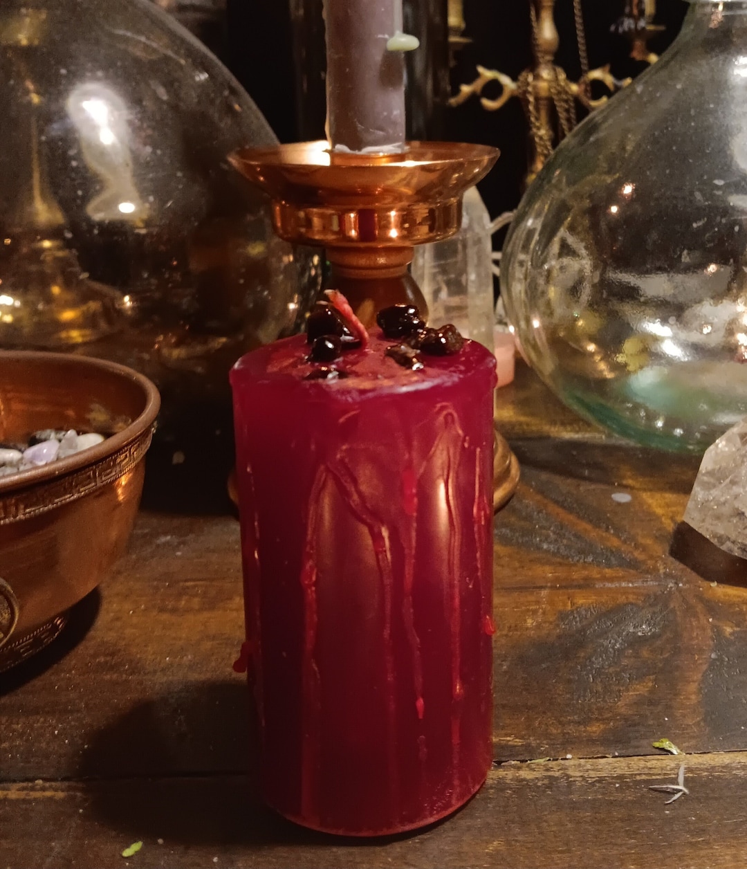 Dragons Blood Violet Moon Apothecary Candle of Intent Infused With Pure ...