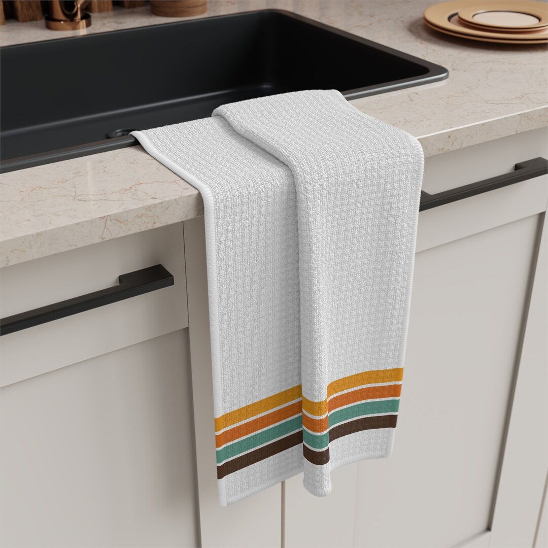 Modern Tea Towel Simple Modern Kitchen Décor Retro Stripe Tea Towel ...