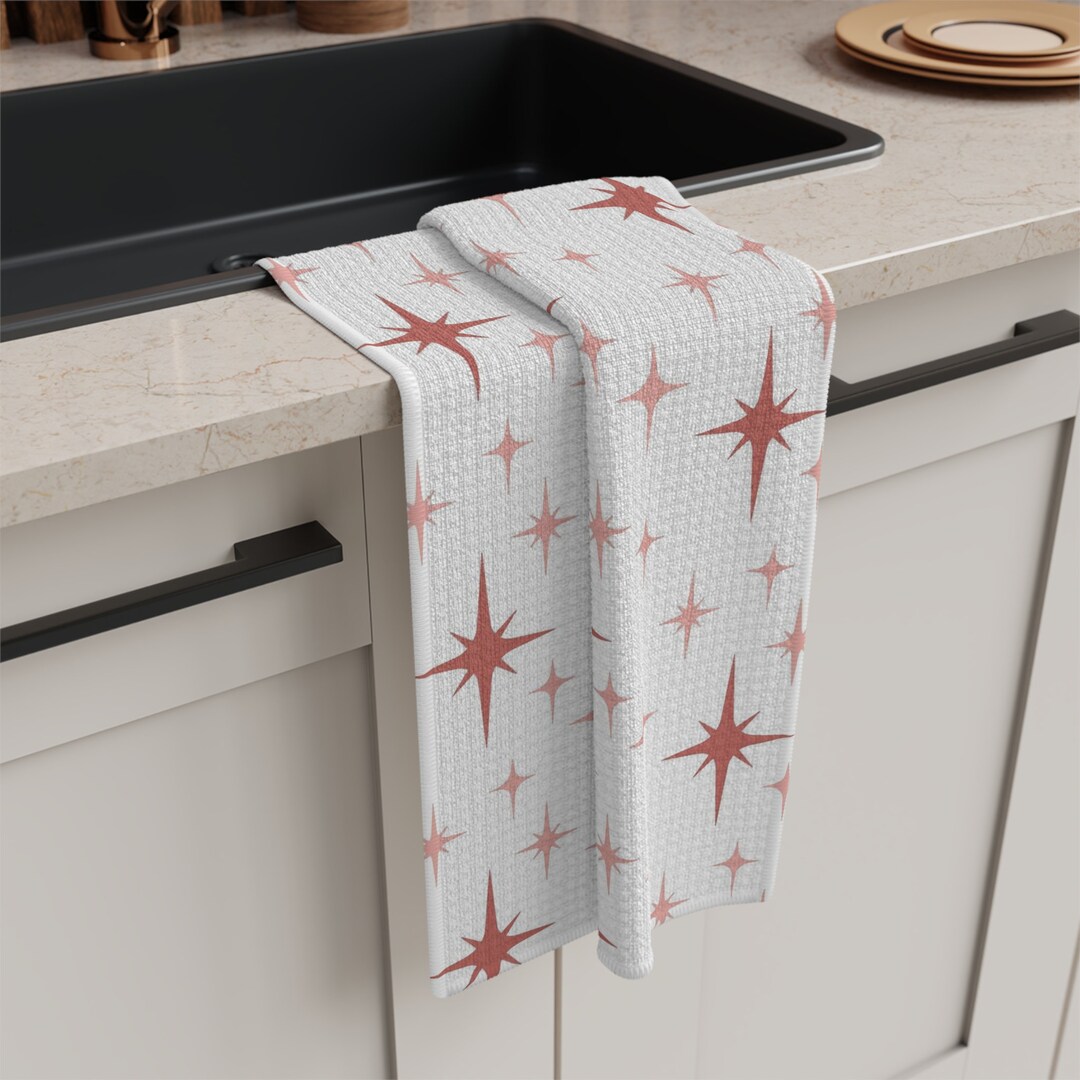 Modern Tea Towel Simple Modern Kitchen Décor Retro Tea Towel Starburst ...