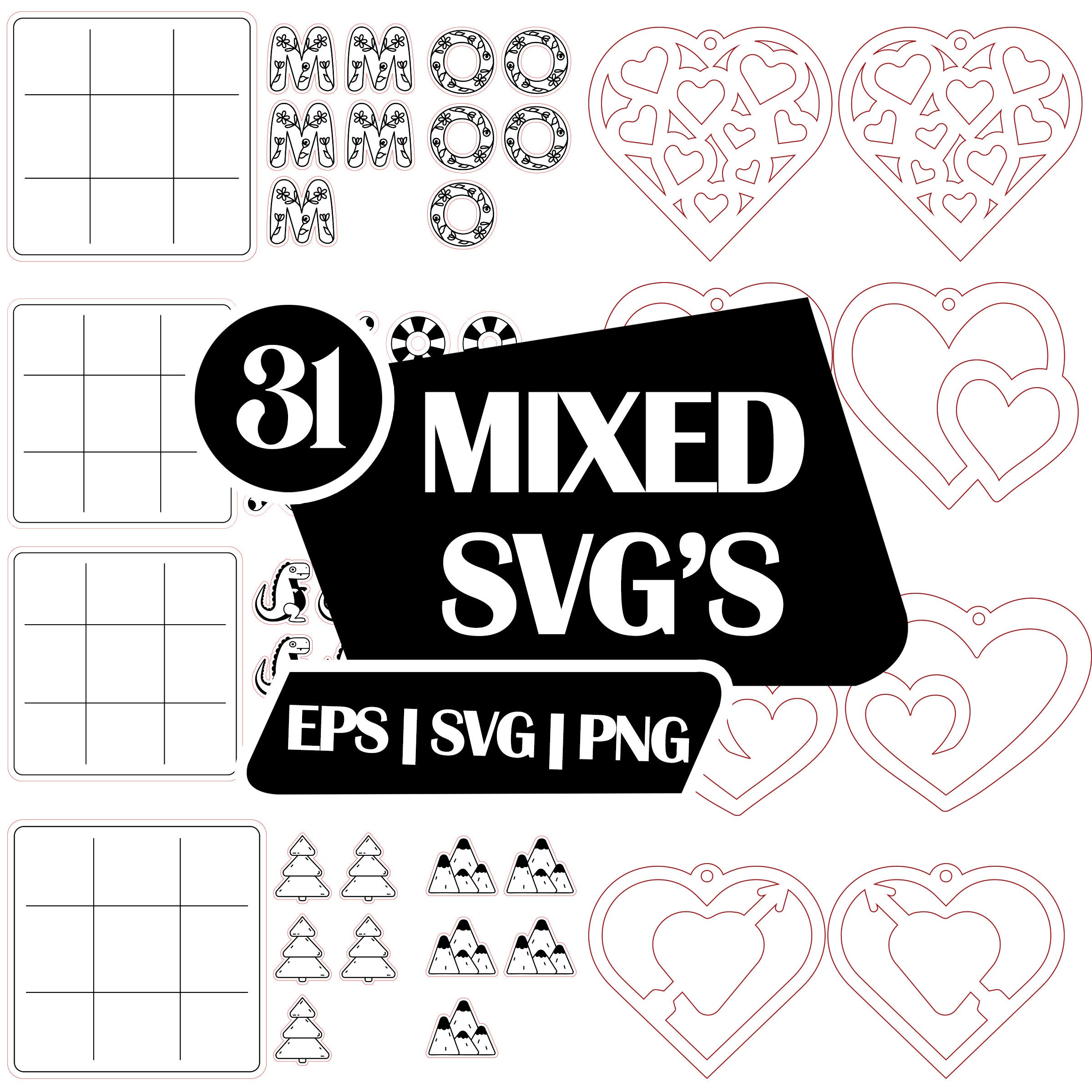 Mixed Laser Cut Svg Bundle SVG Files Multi-layer Laser Cut Design Png ...