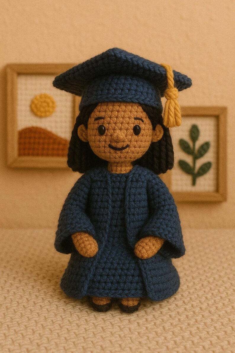 Crochet Graduation Doll With Career Outfit, Handmade Graduate Plush for ...