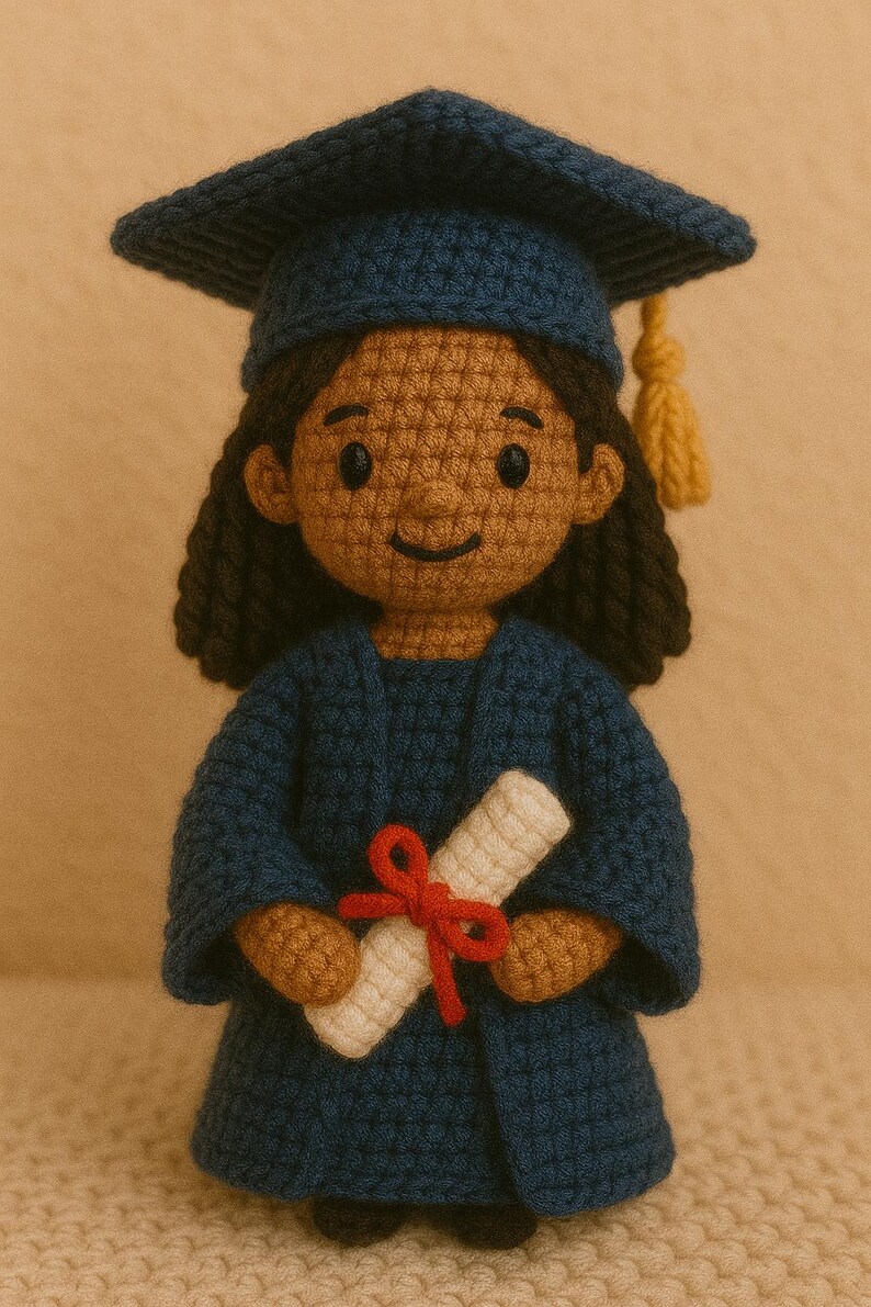 Crochet Graduation Doll With Career Outfit, Handmade Graduate Plush for ...