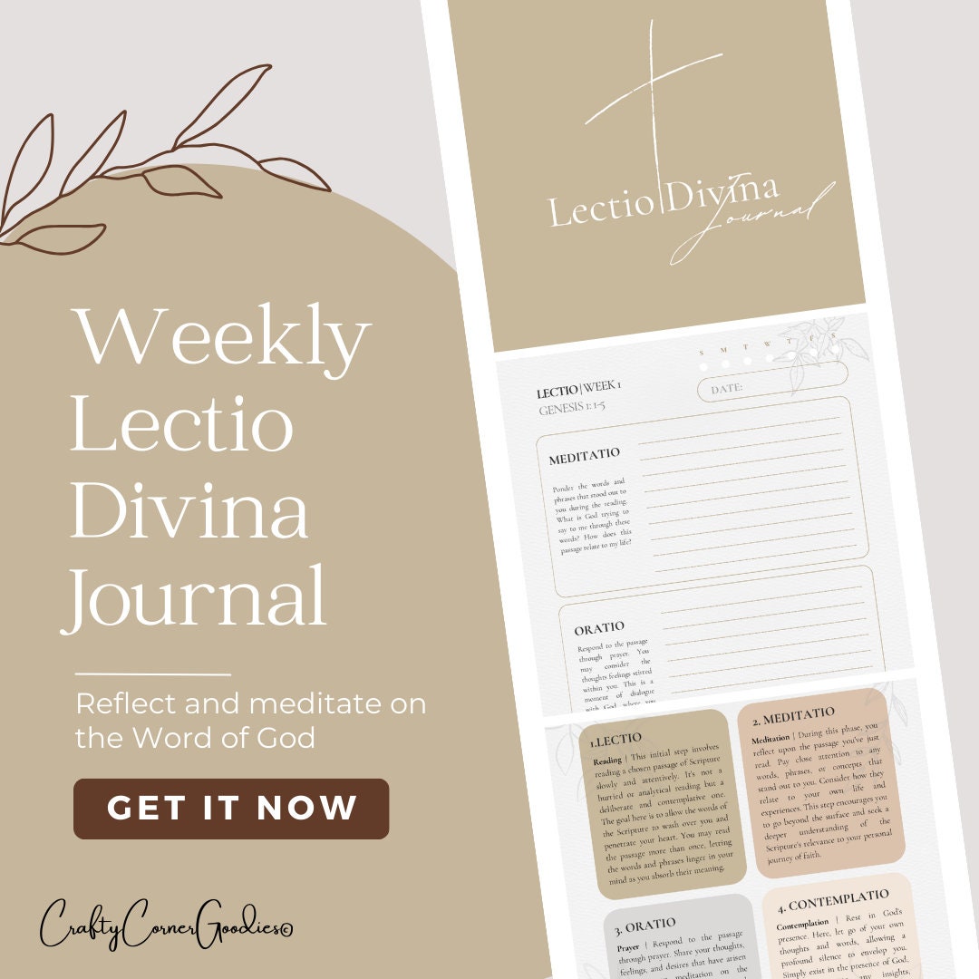 Weekly Lectio Divina Journal Daily Reflection Prayer Tracker Christian ...