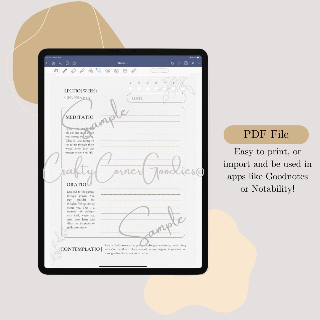 Weekly Lectio Divina Journal for Daily Reflection & Prayer Tracking ...