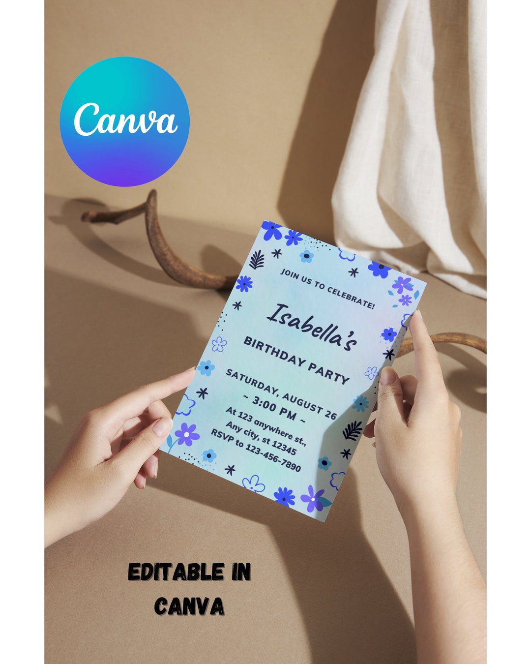 Simple Colorful Birthday Invitation Template Custom Party Invite ...